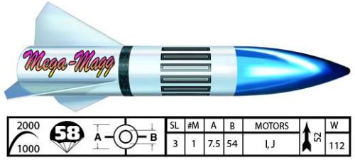Loc Precision 7.5" Mega Magg Rocket Kit